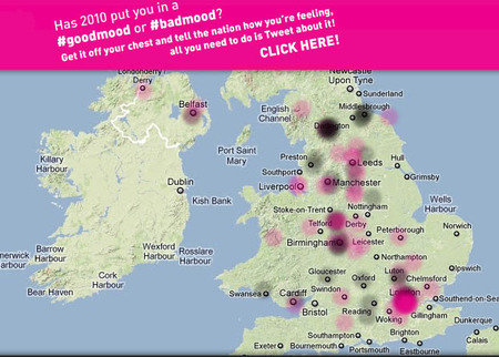 UK Twitter Mood Map from lastminute.com shows where we're happy and sad ...